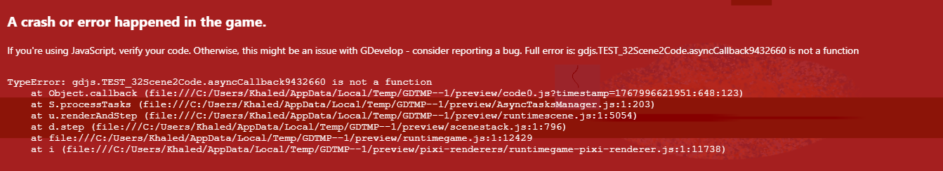 Reporting Important Bugs and Errors in GD - Bugs reports - GDevelop Forum