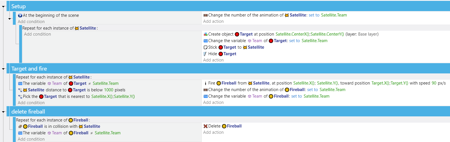 1 object, 2 team turrets, targeting is broken - How do I...? - GDevelop Forum