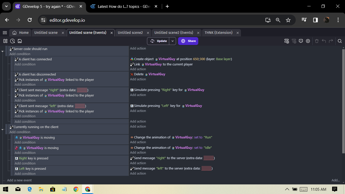 THNK multiplayer help pls - How do I...? - GDevelop Forum