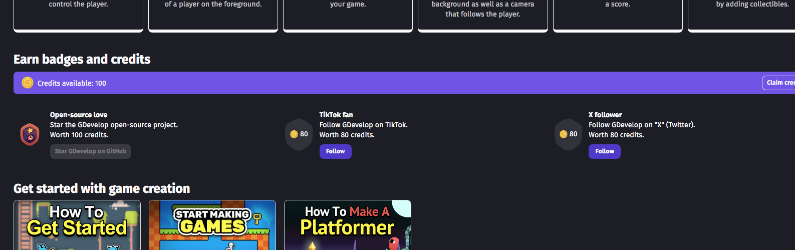 [Solved] Didn't revive credits? - How do I...? - GDevelop Forum