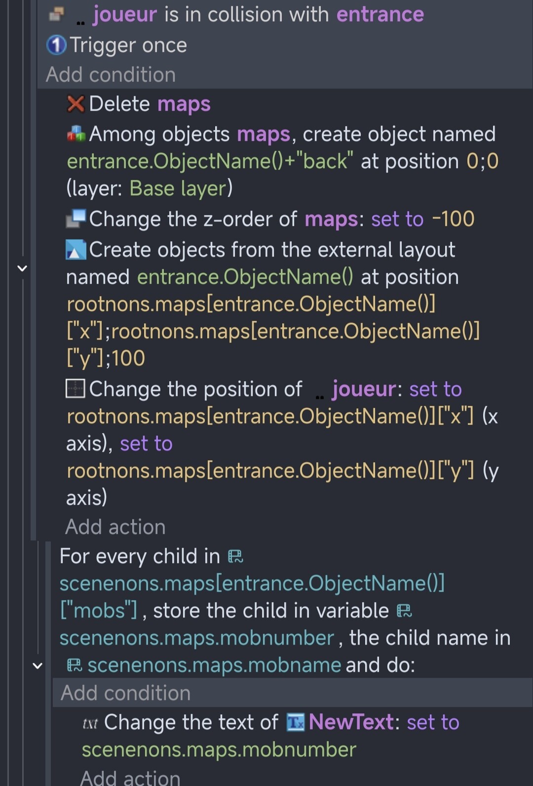 Structures and child in [for each child] event - Bugs reports - GDevelop Forum