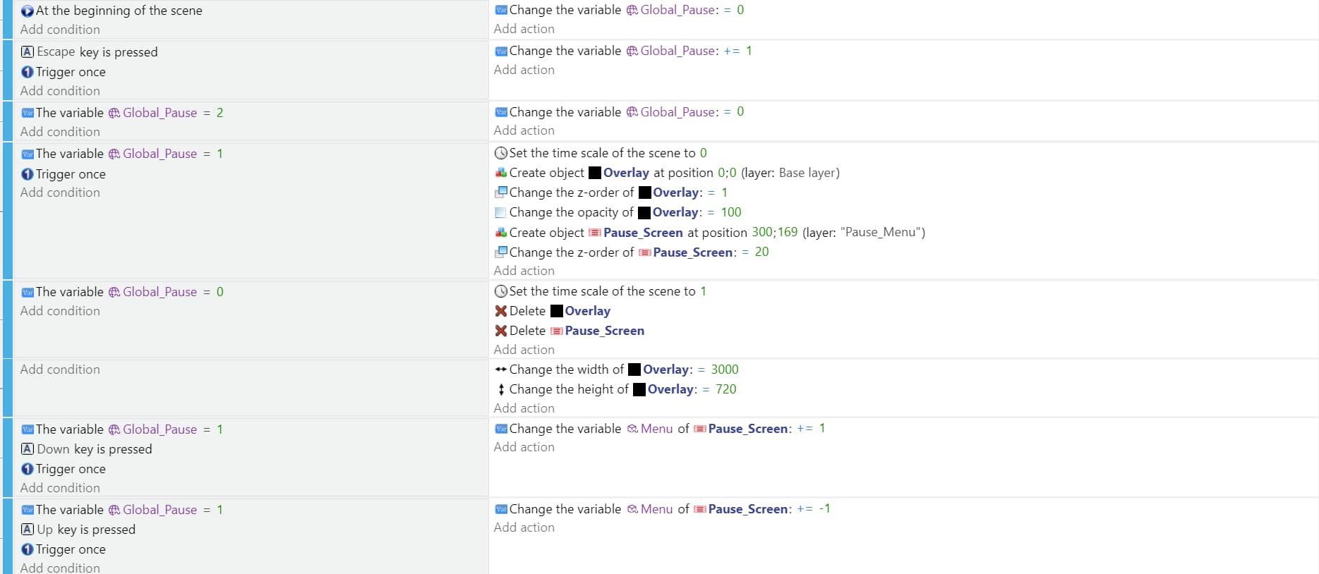 Pause menu serious issues - How do I...? - GDevelop Forum