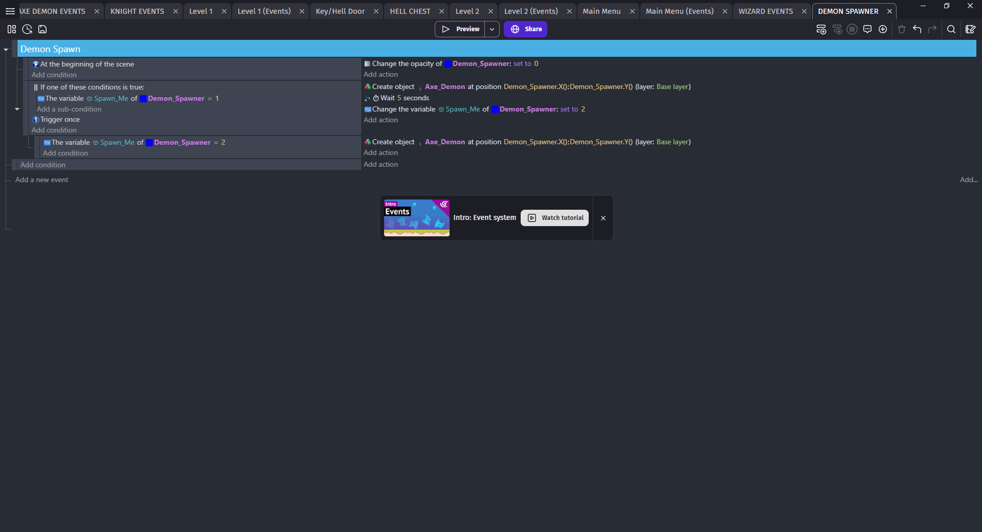 What is causing my key not to show when I kill two enemies? - How do I...? - GDevelop Forum