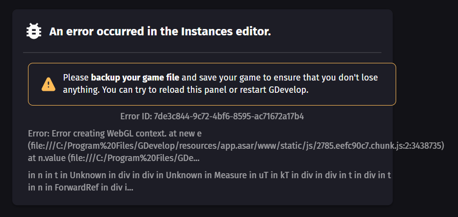 Error on editor while the preview of the game is run - Bugs reports ... Error on editor while the preview of the game is run - Bugs reports ...