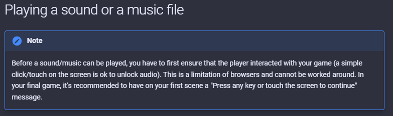 Why there is no sound until a press something - How do I...? - GDevelop ...
