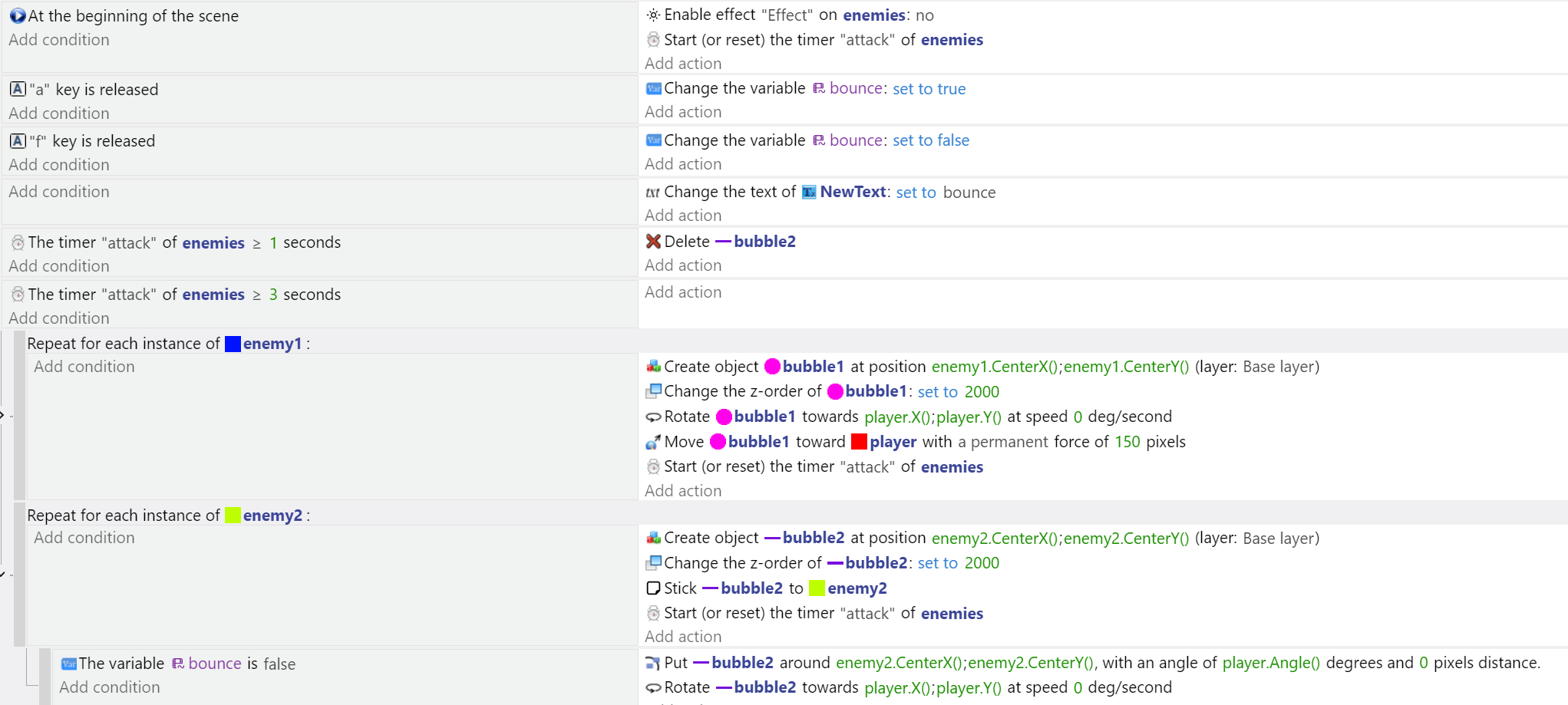 Enemies that inflict damage on each other with their projectiles - How do I...? - GDevelop Forum