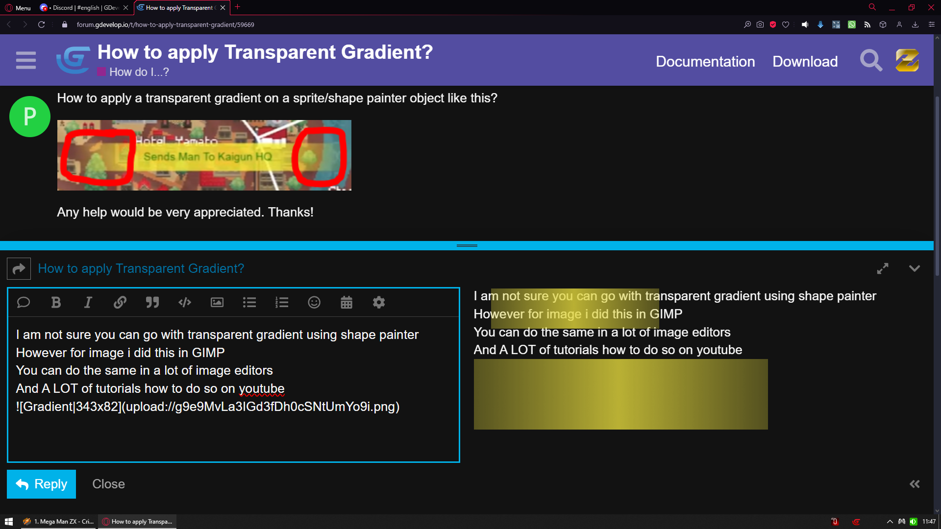 How to apply Transparent Gradient? - How do I...? - GDevelop Forum