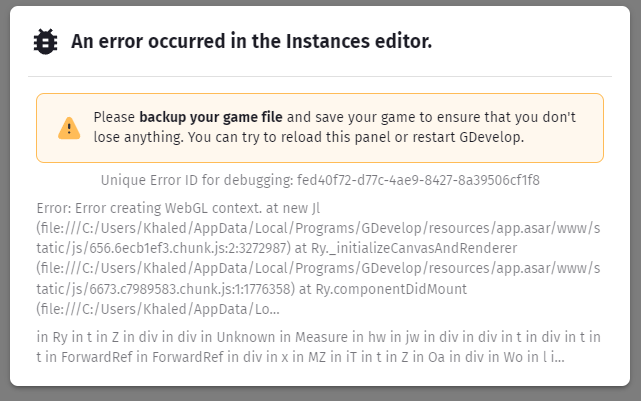 Reporting Important Bugs and Errors in GD - Bugs reports - GDevelop Forum
