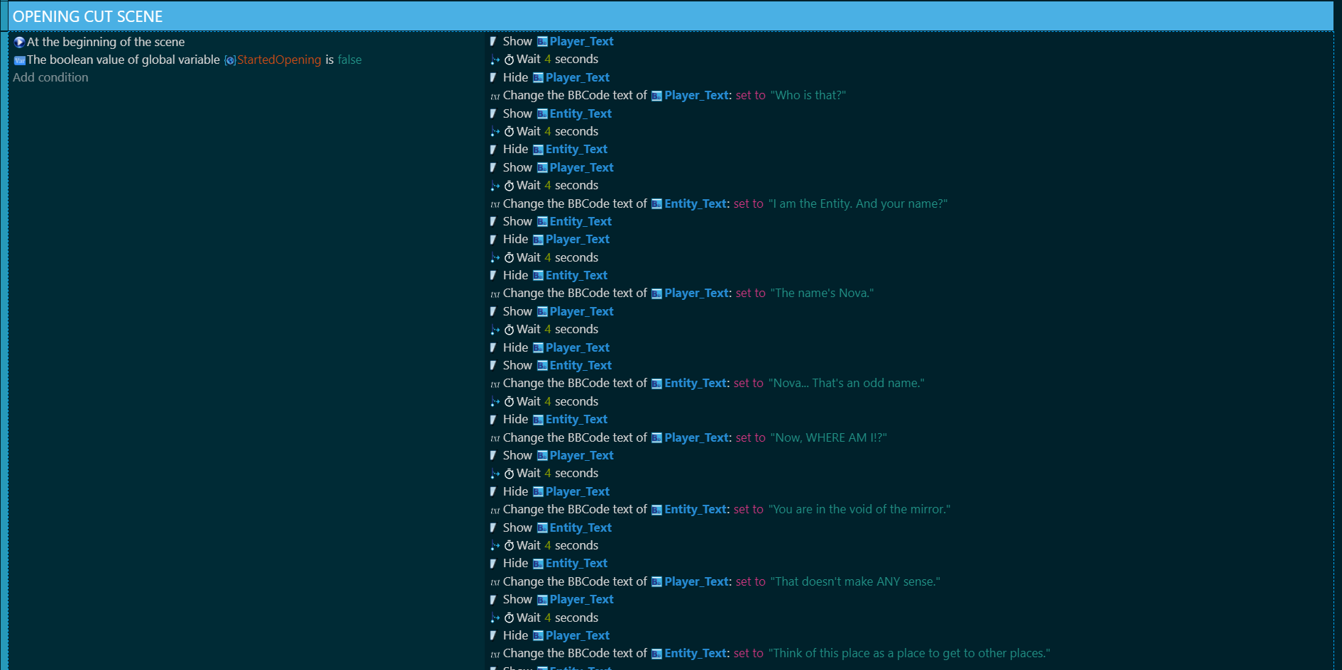 Is there an better / easier way for my opening dialogue? - How do I...? - GDevelop Forum