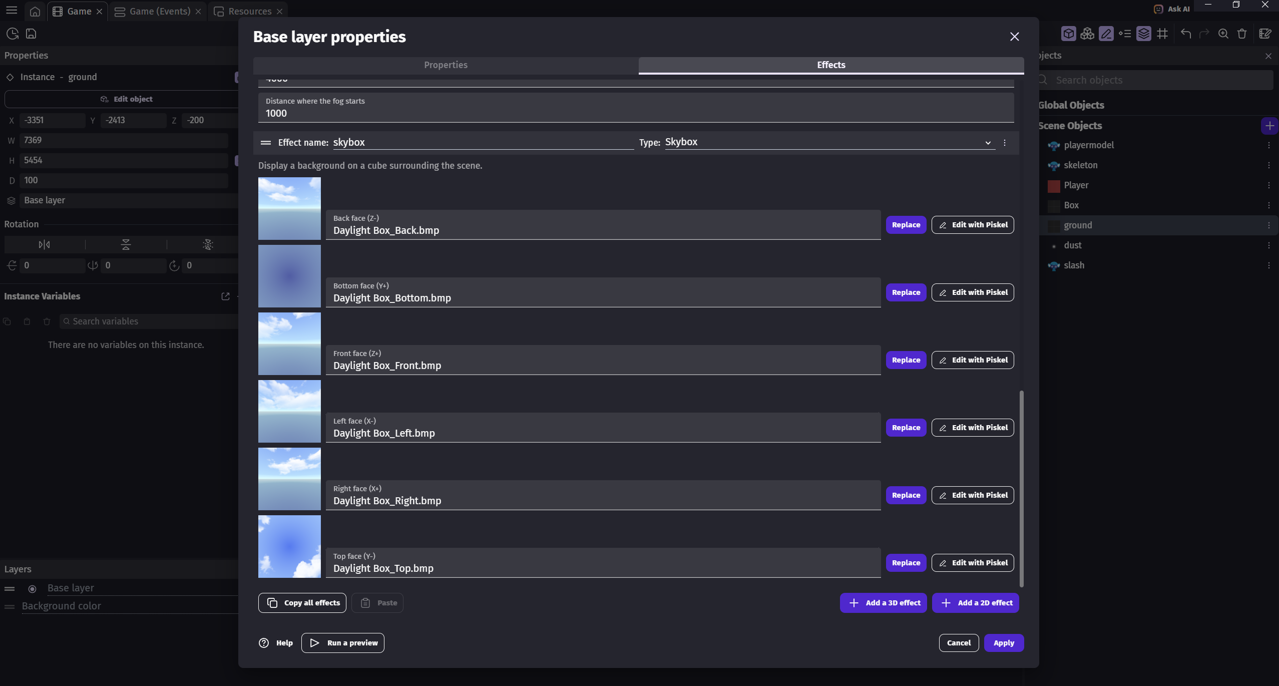 New 3D Skybox Effect Orientation in the game preview, help please - How ...