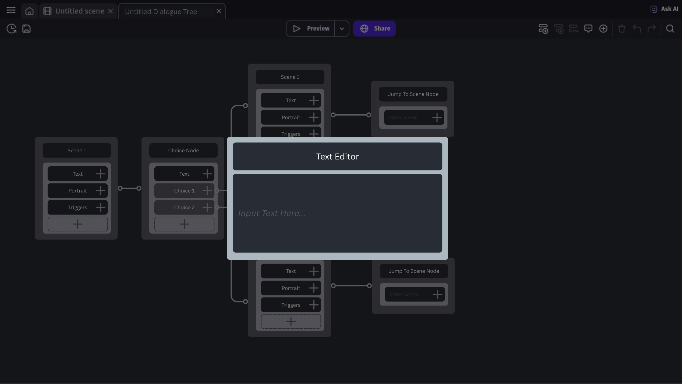 Built-in Dialogue Tree Editor/Maker - Feature requests - GDevelop Forum