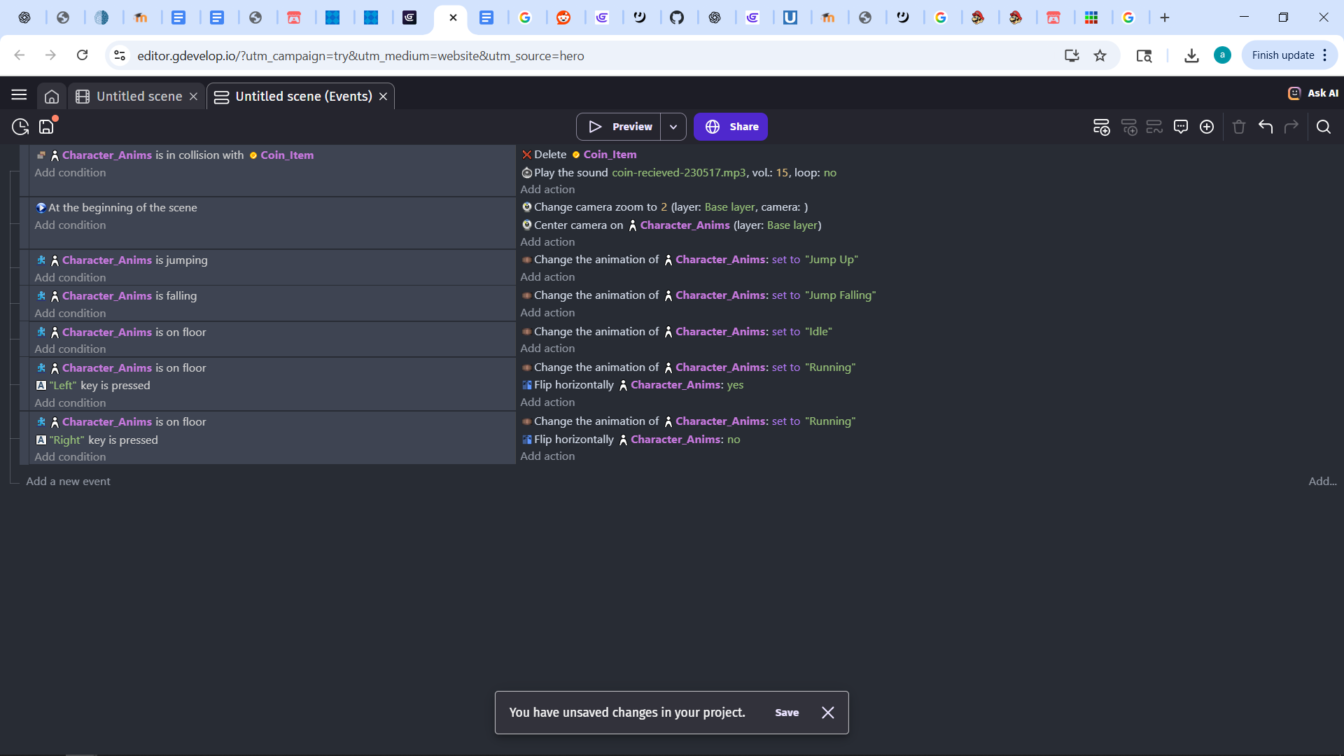 Sprite animation stuck - How do I...? - GDevelop Forum