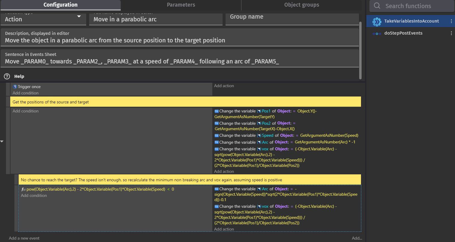 Parabolic arc movement in a custom behavior (SOLVED) - How do I...? - GDevelop Forum