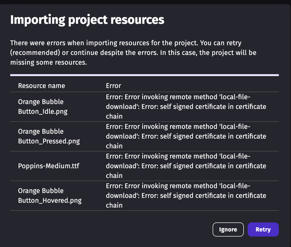 Importing Project Resources Error How Do I Gdevelop Forum 