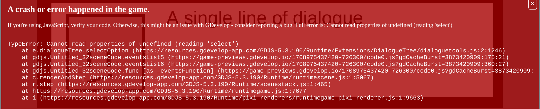 Game preview error when dialogue text is too short - Bugs reports ...