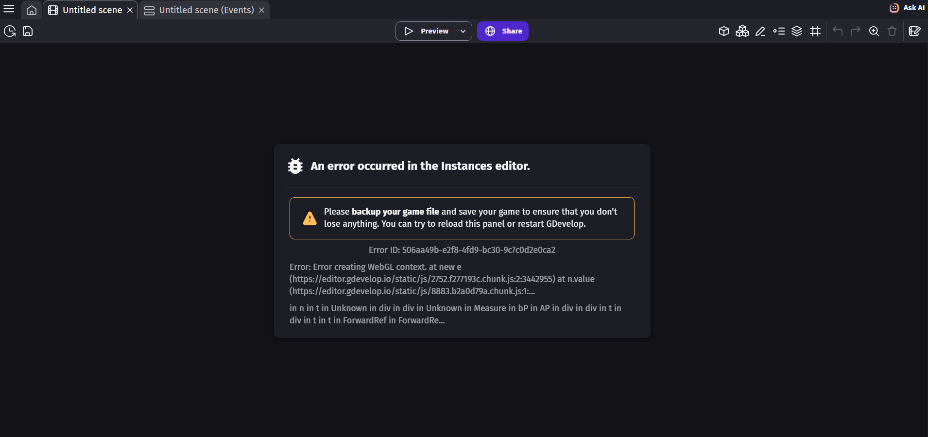 GDevelop Bug with App - Bugs reports - GDevelop Forum