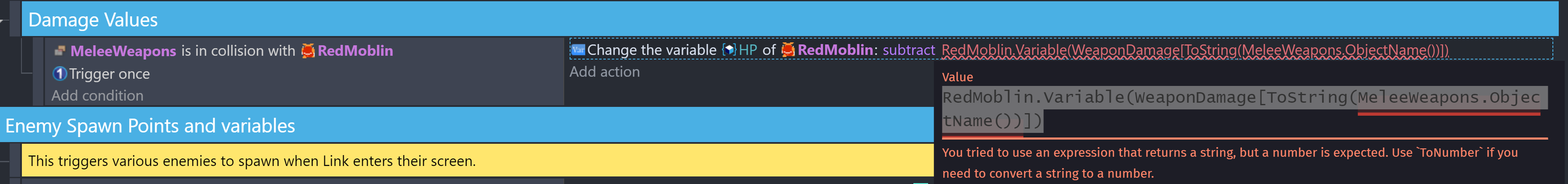 Damage Values to Enemies - Optimizing - How do I...? - GDevelop Forum